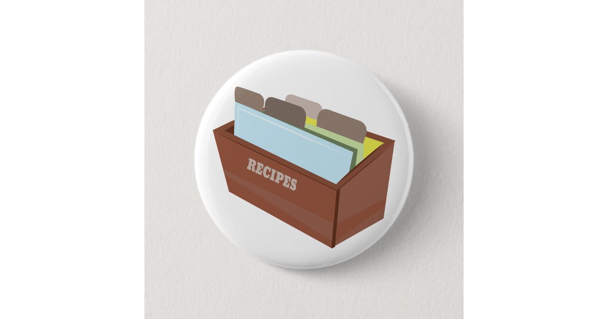 Recipe Box Button | Zazzle