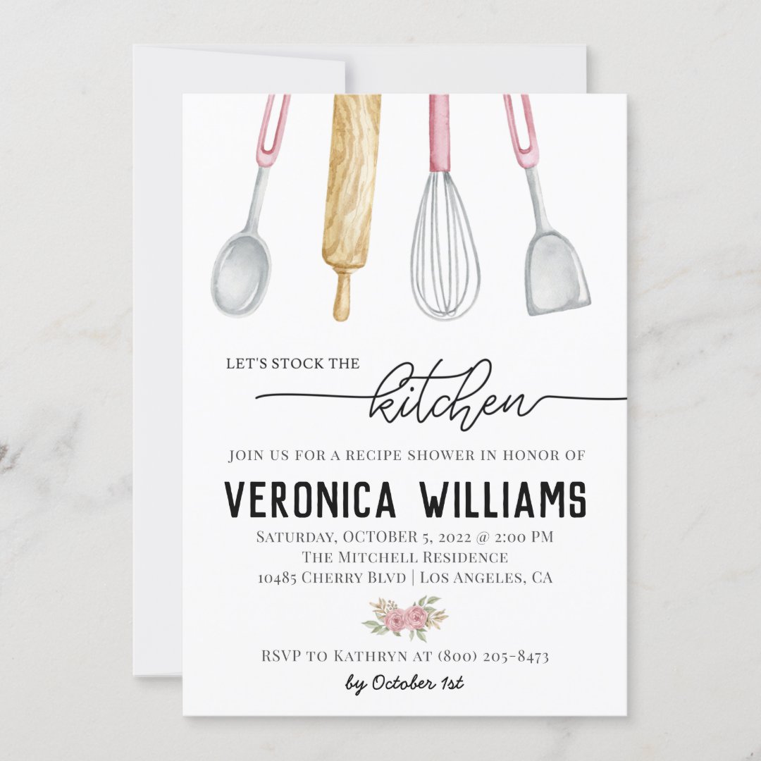 Recipe Bridal Shower Invitation | Zazzle