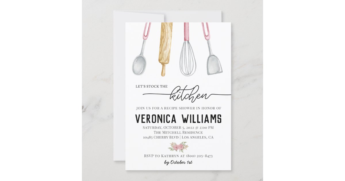 Recipe Bridal Shower Invitation | Zazzle