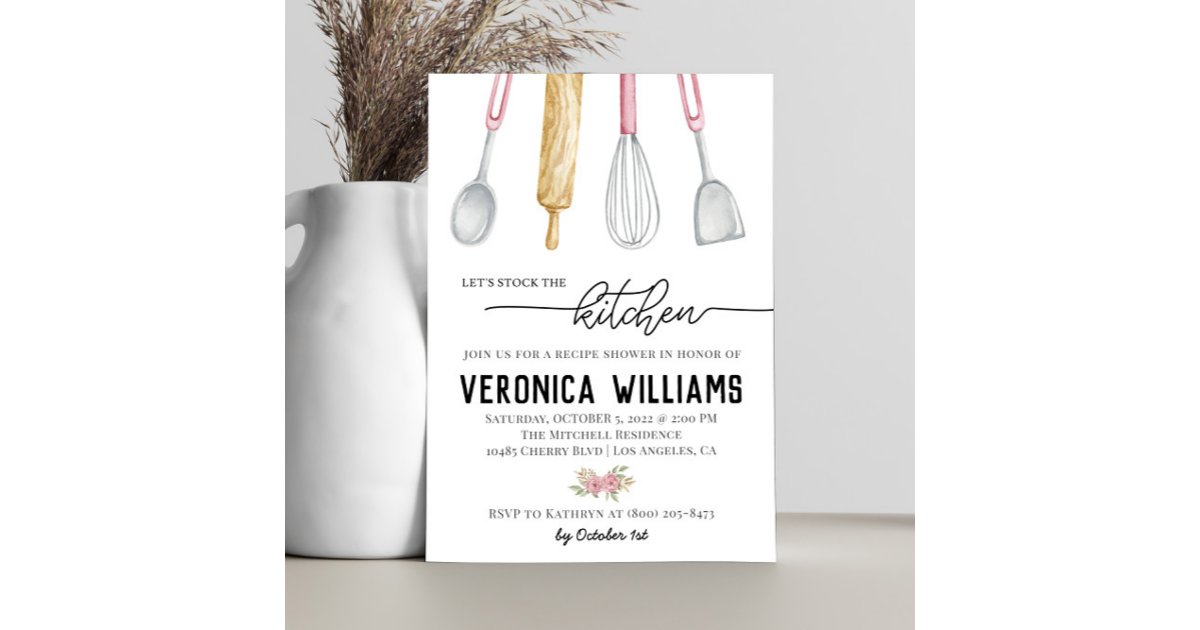 Recipe Bridal Shower Invitation | Zazzle