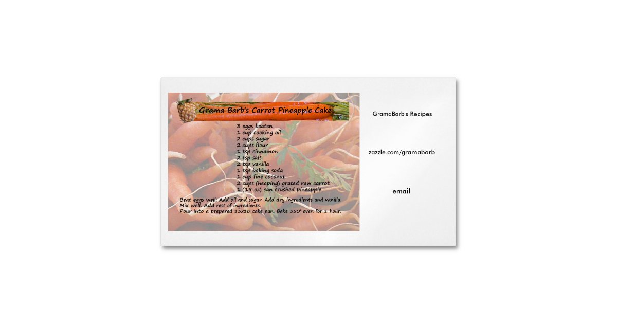 Recipe Business Magnet Cards | Zazzle