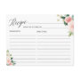 Recipe Card for the Bride Blush Pink Floral | Zazzle
