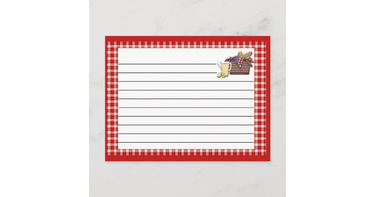 Recipe Card Red Border | Zazzle
