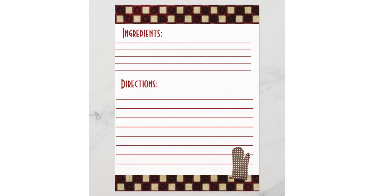 Recipe Card Stock | Zazzle