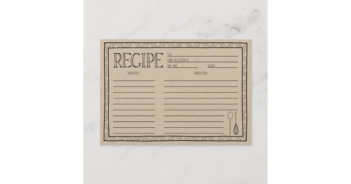 Recipe Card Wedding Insert Enclosure Card | Zazzle