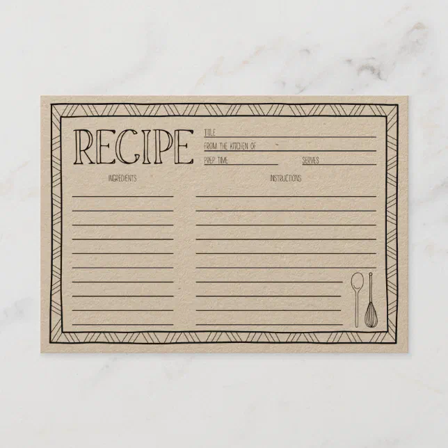 Recipe Card Wedding Insert Enclosure Card | Zazzle