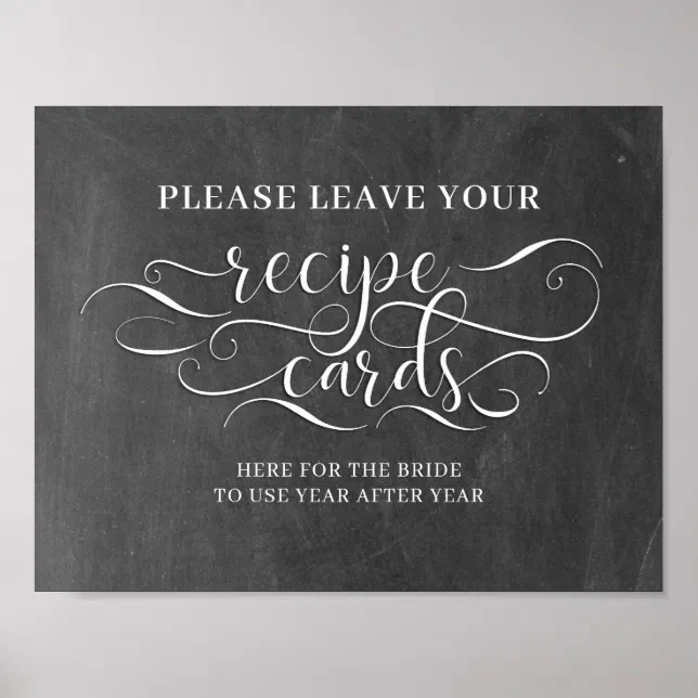 Recipe Cards For The Bride Wedding Sign | Zazzle