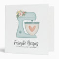 Recipe Cookbook Cake Mixer Bakery 3 Ring Binder | Zazzle