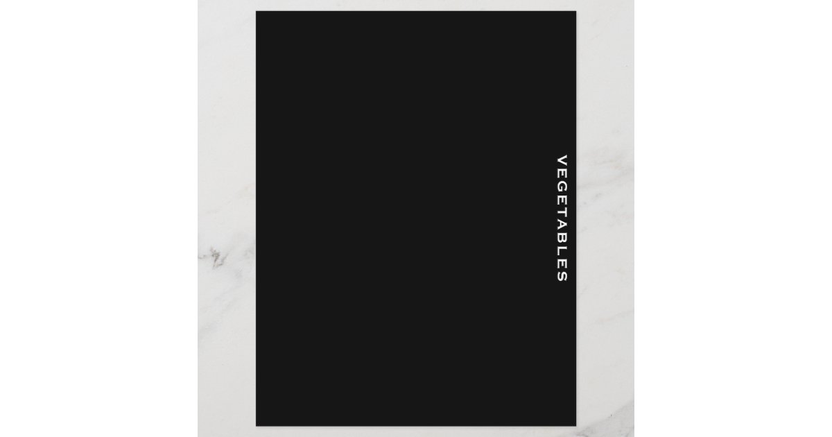 Recipe Divider | Black & White | Vegetables | Zazzle