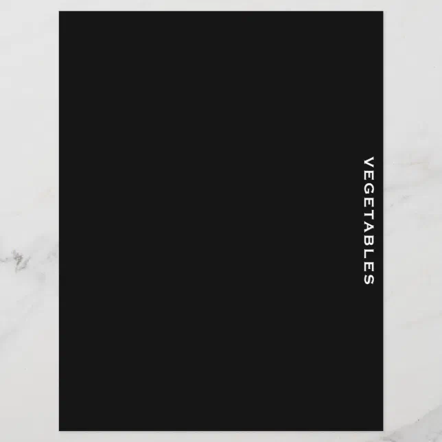 Recipe Divider | Black & White | Vegetables | Zazzle