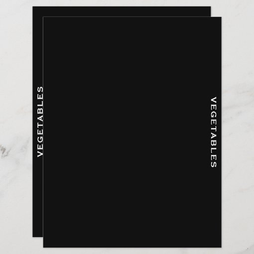 Recipe Divider | Black & White | Vegetables | Zazzle