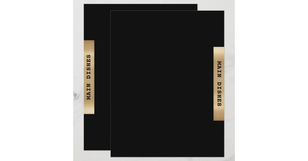 Recipe Divider | Main Dishes | Black Gold | Zazzle