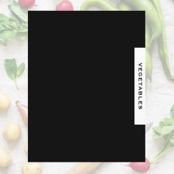 Recipe Divider | Vegetables | Black & White | Zazzle