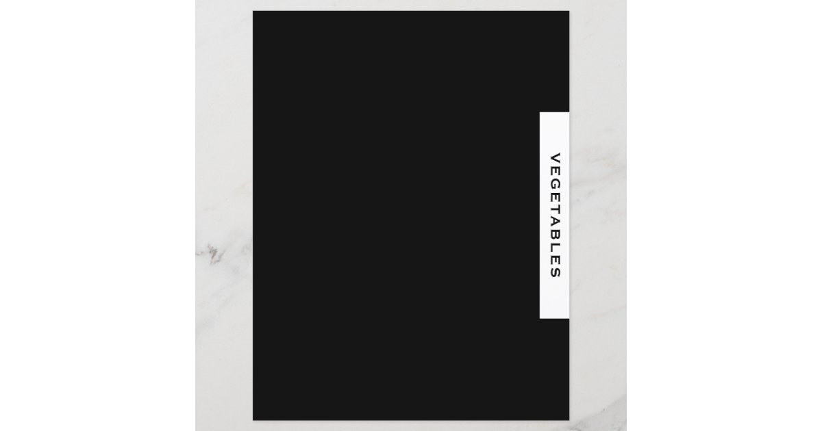 Recipe Divider | Vegetables | Black & White | Zazzle