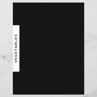 Recipe Divider | Vegetables | Black & White | Zazzle