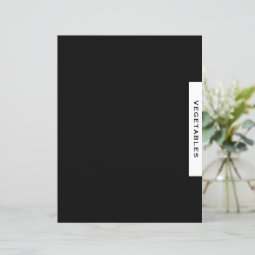 Recipe Divider | Vegetables | Black & White | Zazzle