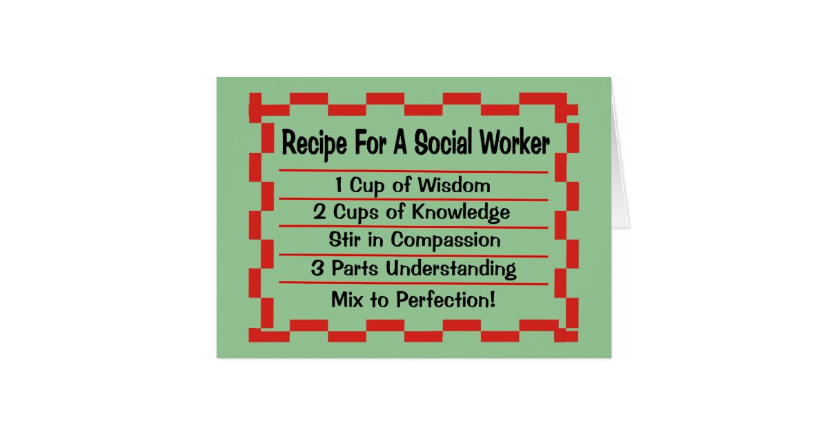 Recipe for a Social Worker | Zazzle