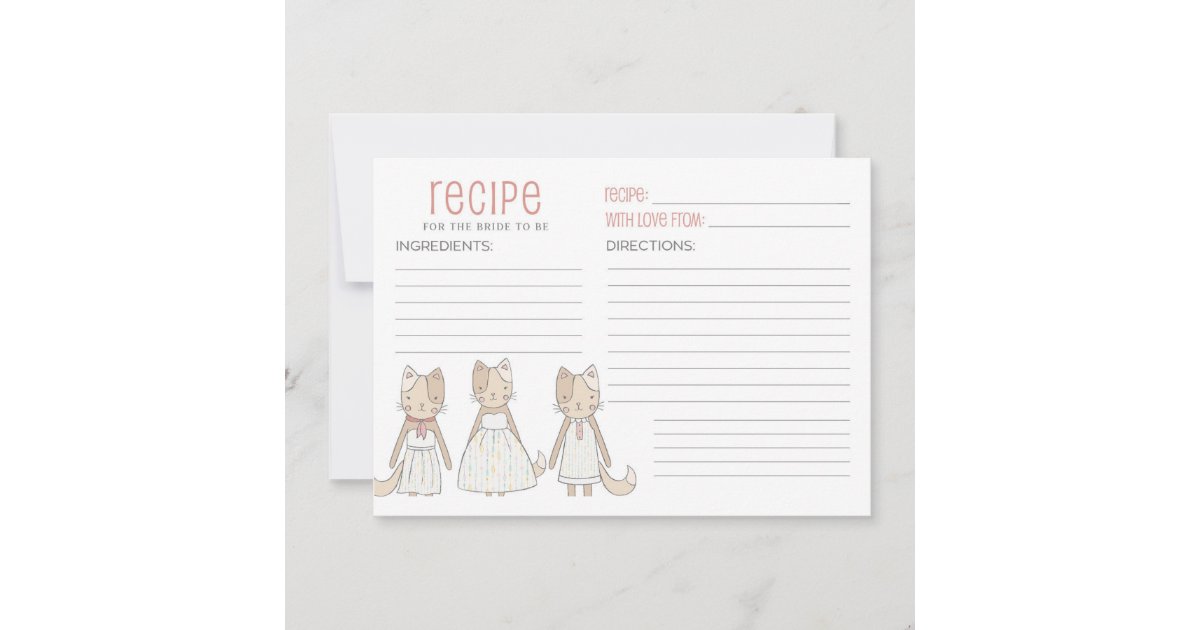 Recipe for Bride To Be Getting Meowied Invitation | Zazzle.com