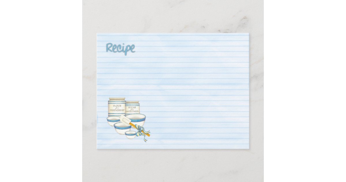 recipe friendship postcard | Zazzle