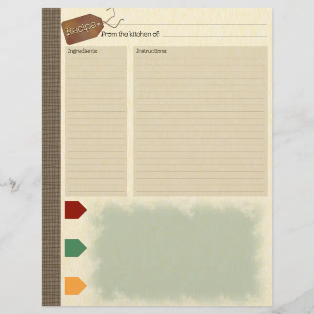 Recipe Inserts for Recipe Binder | Zazzle