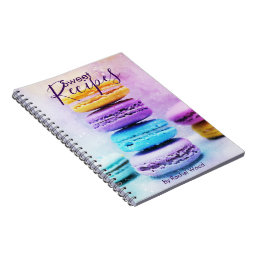 Recipe macaron notebook with name template | Zazzle