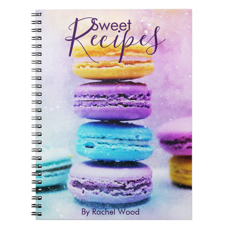 Recipe macaron notebook with name template | Zazzle