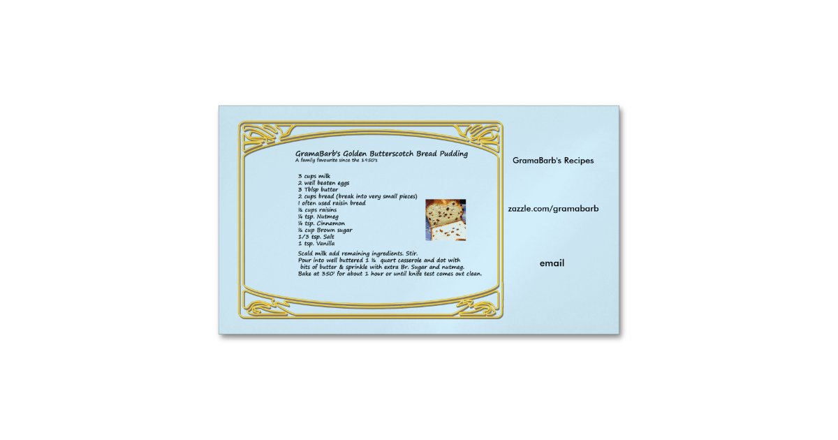 Recipe Magnet Business Cards | Zazzle