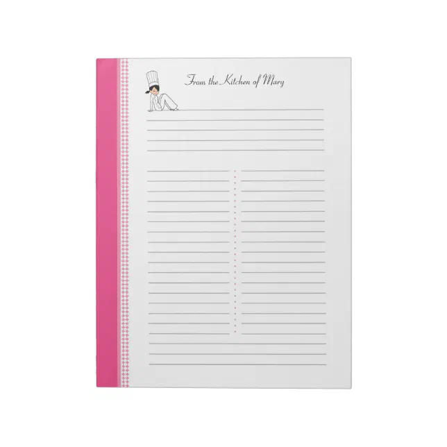 Recipe Notepad with Kitchen Art for Binders | Zazzle