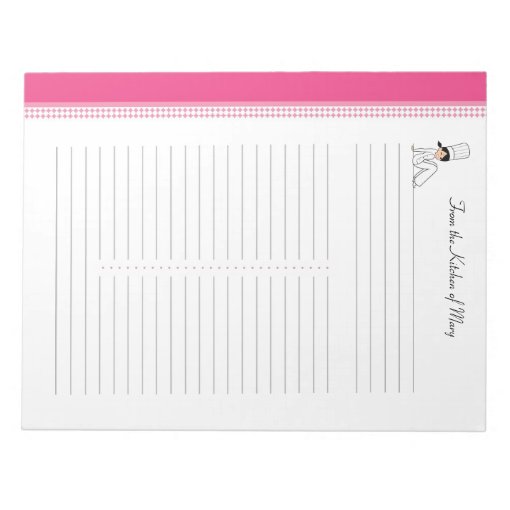 Recipe Notepad with Kitchen Art for Binders | Zazzle