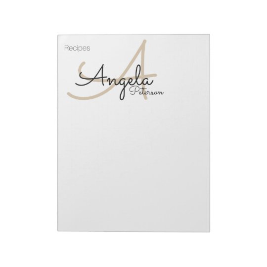 recipe notes of the chef monogrammed | Zazzle.com