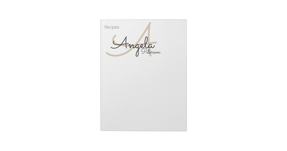 Recipe notes of the chef monogrammed | Zazzle