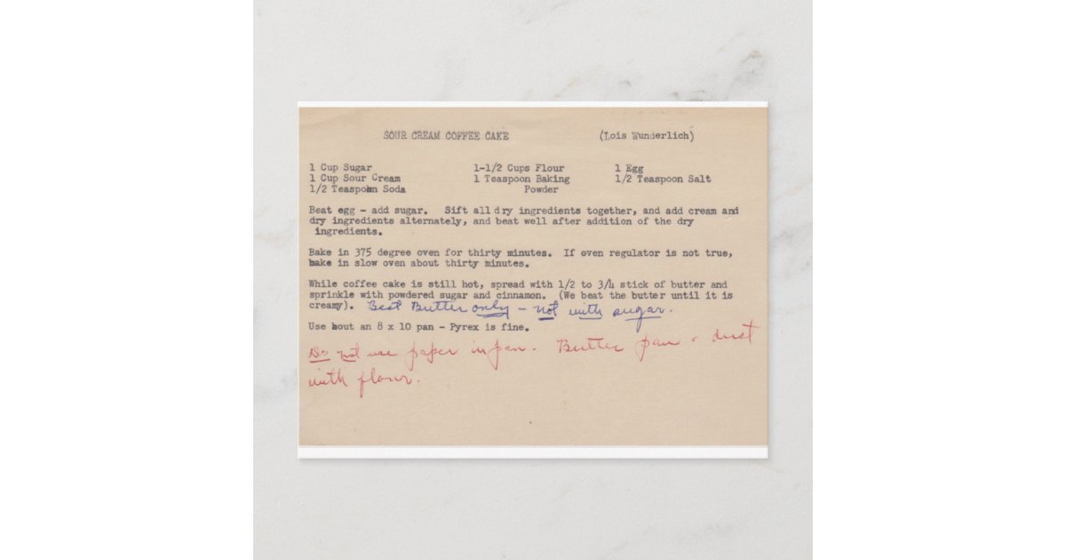 Recipe Post Card | Zazzle