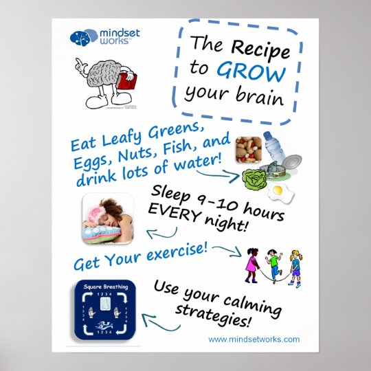 Recipe to Grow Your Brain poster for Brainology® | Zazzle.com