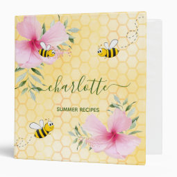 Recipe umble bees yellow honeycomb food 3 ring binder | Zazzle
