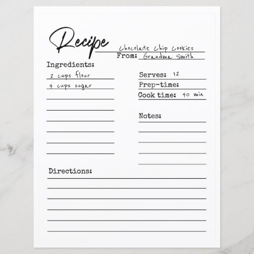 Recipes, Recipe card, Recipe insert, | Zazzle