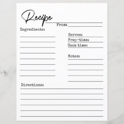 Recipes, Recipe card, Recipe insert, | Zazzle