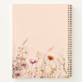 Recipes wildflowers pink peach name notebook | Zazzle