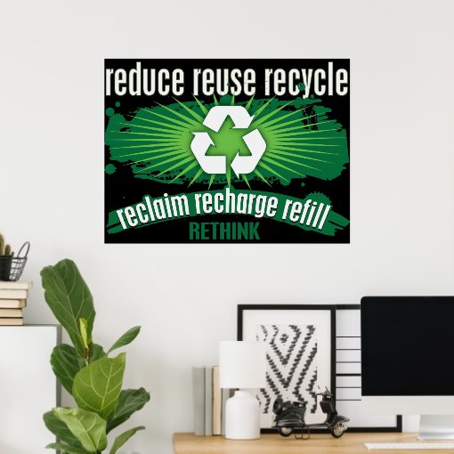 Reclaim, Recharge and Recycle Poster | Zazzle