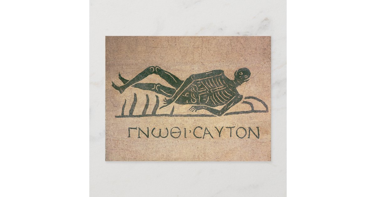 Reclining skeleton with the caption 'Know Postcard | Zazzle
