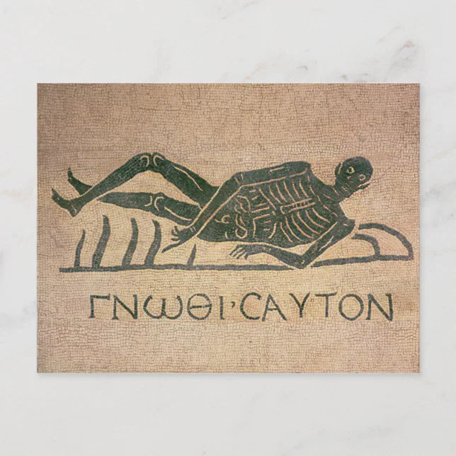 Reclining skeleton with the caption 'Know Postcard | Zazzle