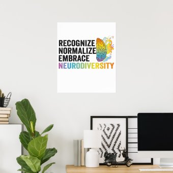 Recognize Normalize Embrace Neurodiversity ADHD Poster | Zazzle