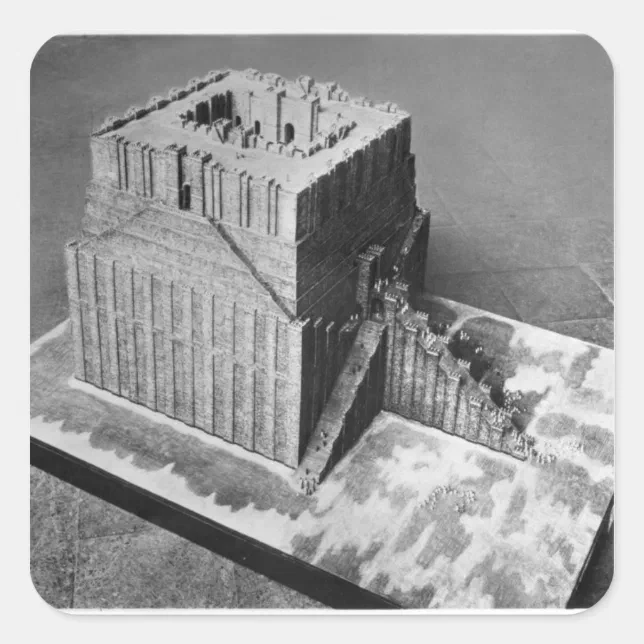 Reconstruction of the Tower of Babel Square Sticker | Zazzle