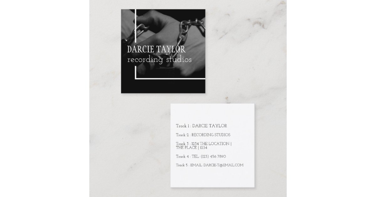 Record Album Cover Design Your Own Music Themed Square Business Card ...