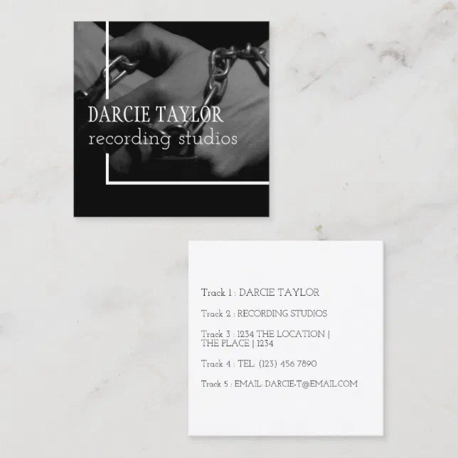 Record Album Cover Design Your Own Music Themed Square Business Card ...