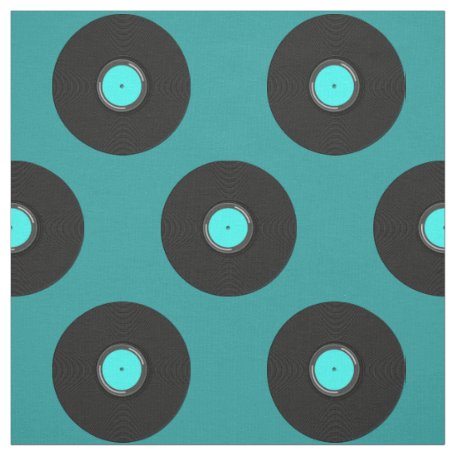 Retro Vinyl Records Colorful Pattern Design Fabric | Zazzle