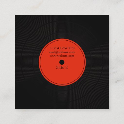 Record plate vinyl musical cover square business card | Zazzle