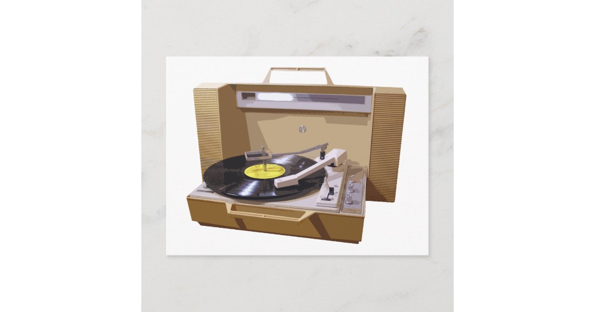 Record Player postcard | Zazzle