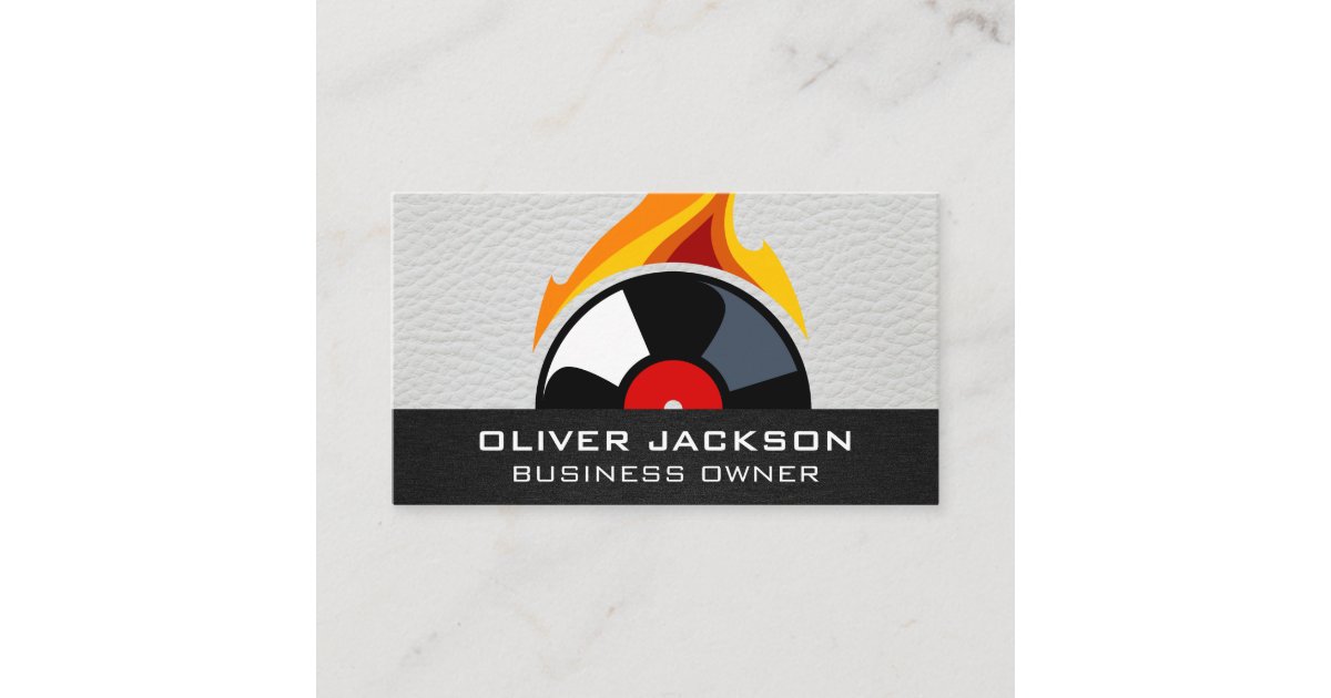 Record Vinyl Flame Business Card | Zazzle