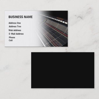Recording Studio - Music Business Card | Zazzle