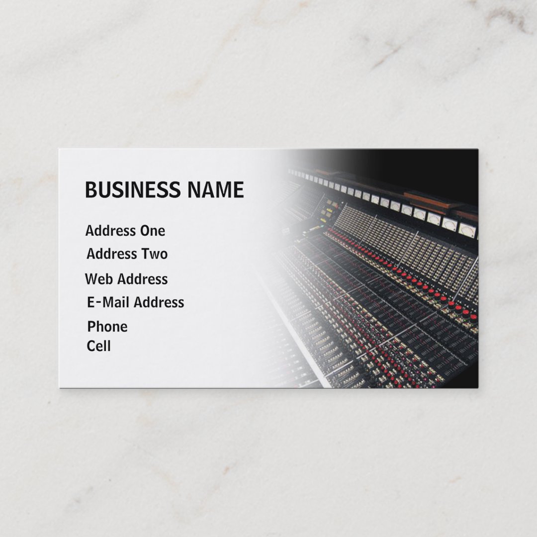Recording Studio - Music Business Card | Zazzle